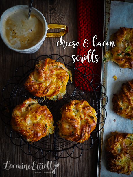 Cheese & Bacon Scrolls @ Not Quite Nigella