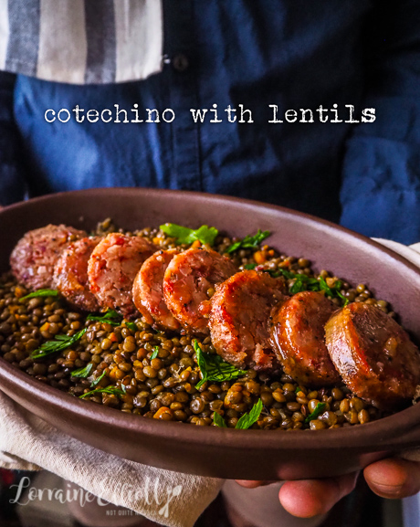 New years Cotechino With Lentils @ Not Quite Nigella