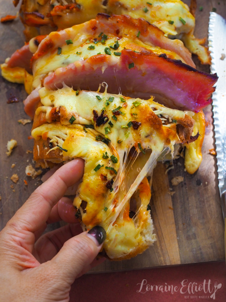 Garlic Bread Ham and Cheese @ Not Quite Nigella