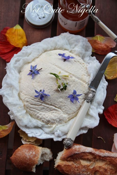 Home made ricotta cheese @ Not Quite Nigella