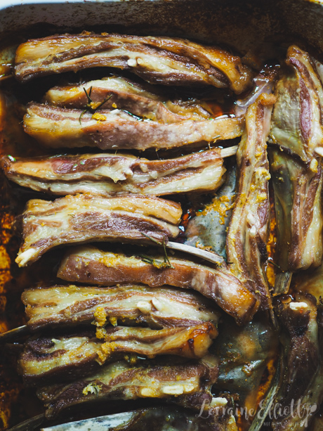 Lamb Ribs With Orange & Rosemary @ Not Quite Nigella