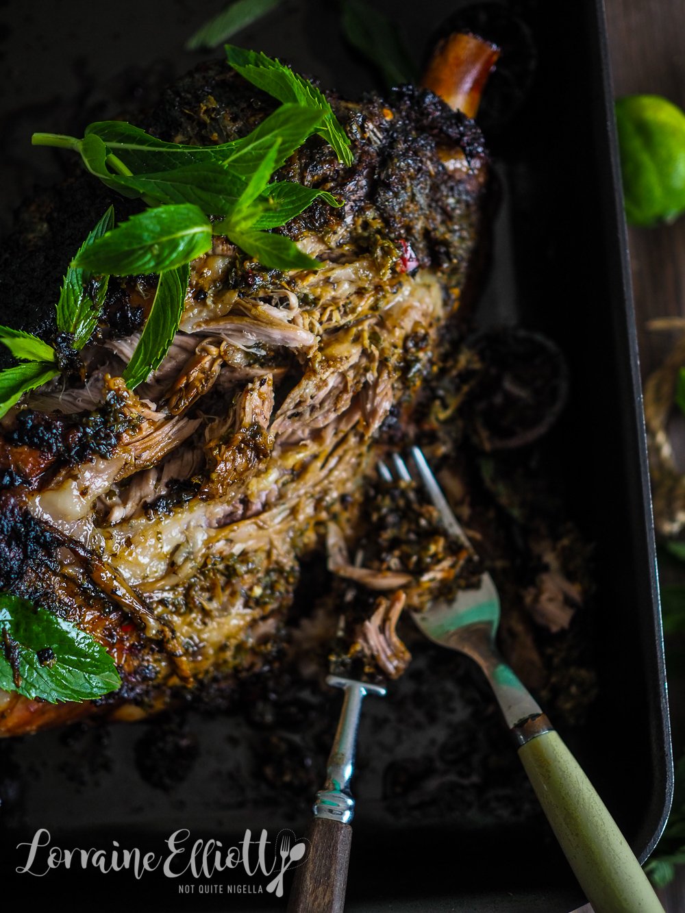 Vietnamese Style Sticky Mint & Lime Lamb Shoulder @ Not Quite Nigella