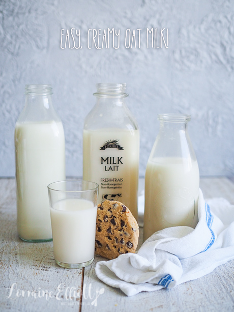DIY Easy Creamy Oat Milk @ Not Quite Nigella