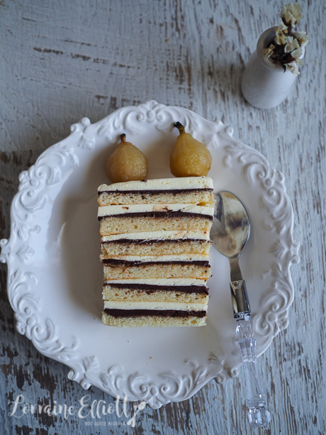 Pear & Ginger Opera Cake @ Not Quite Nigella