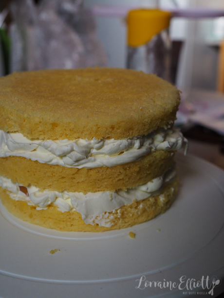 Peaches & Cream Sponge Cake @ Not Quite Nigella