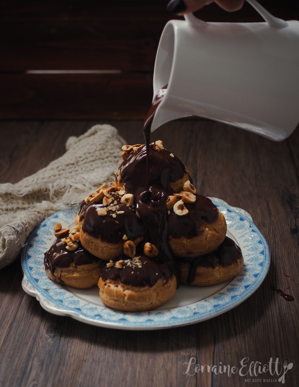 Profiteroles Mascarpone Cream & Chocolate Sauce @ Not Quite Nigella