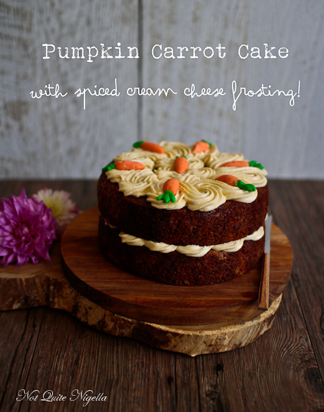 Pumpkin Carrot Cake With Spiced Cream Cheese Frosting @ Not Quite Nigella