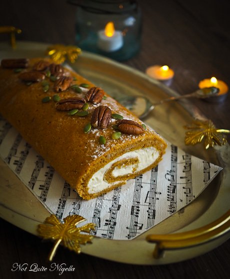 Pumpkin Roulade Swiss Roll @ Not Quite Nigella