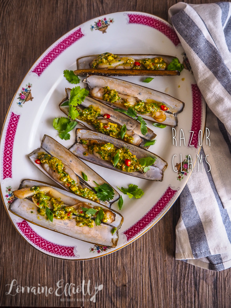 Razor Clams easy recipe @ Not Quite Nigella