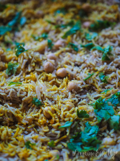 Pilaf recipe onion chickpea @ Not Quite Nigella