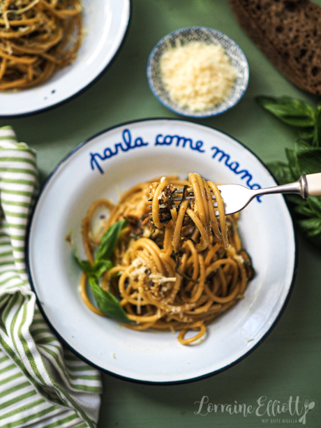 Stanley Tucci's Zucchini Spaghetti Pasta @ Not Quite Nigella