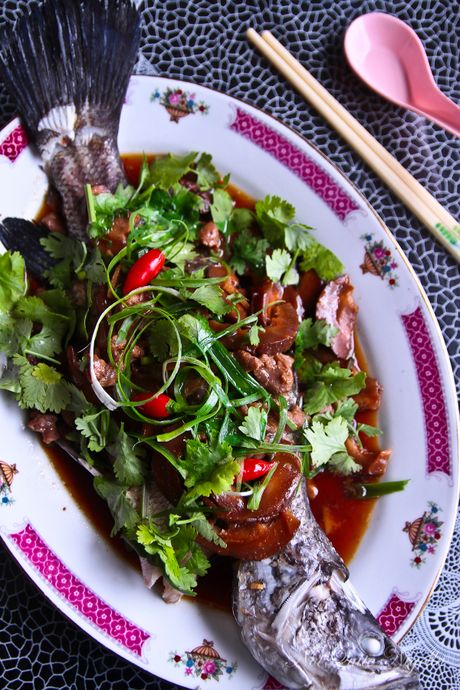 Steamed Fish With Soy & Ginger @ Not Quite Nigella