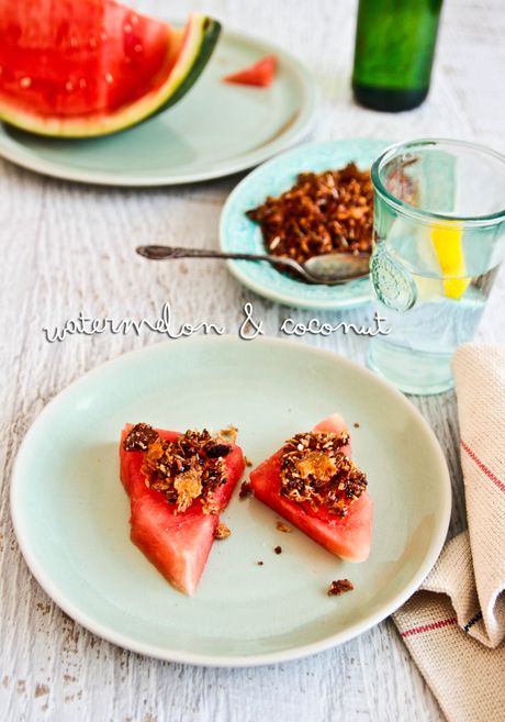 Watermelon With Coconut Topping @ Not Quite Nigella